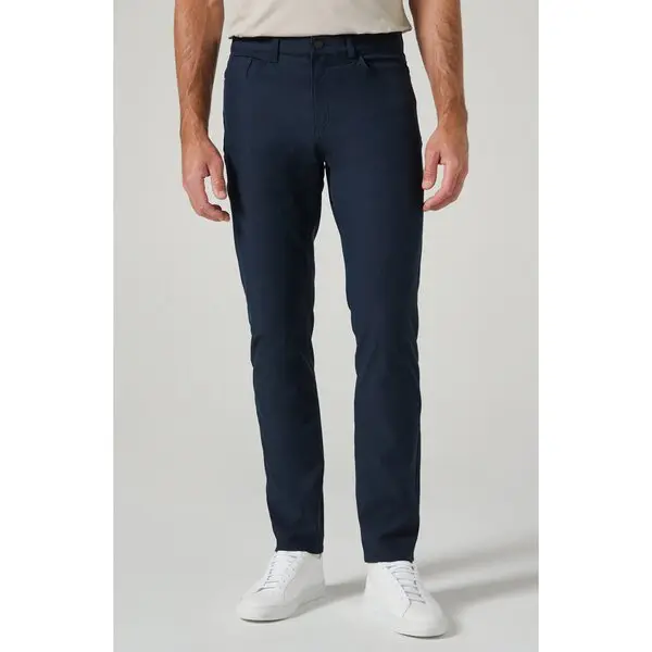 7 Diamonds Baron Straight Leg Stretch Twill 5-pocket Pants - Navy