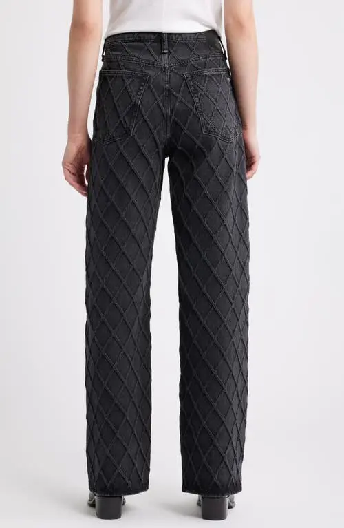 Rag & Bone Logan Diamond Texture Mid-rise Wide-leg Jeans - Qwblk