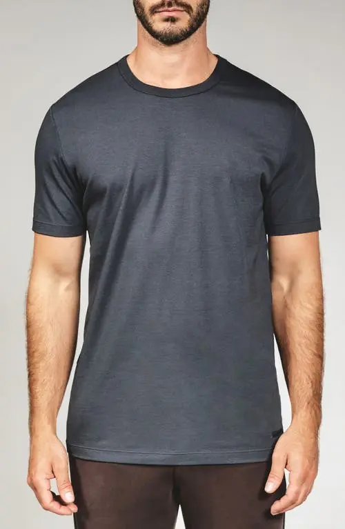 7 Diamonds Stretch Cotton & Modal Performance Crewneck T-shirt - Charcoal