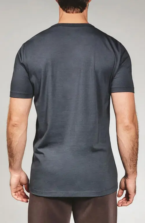 7 Diamonds Stretch Cotton & Modal Performance Crewneck T-shirt - Charcoal