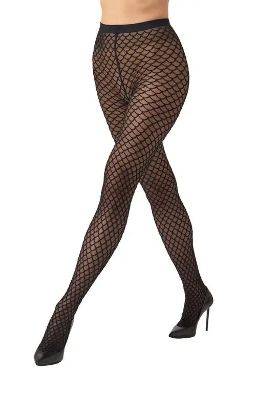 Wolford Net Illusion Velvet Tights - Black/black