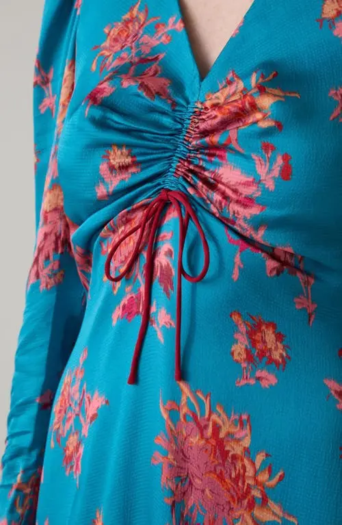 lk bennett blue silk dress L.K.Bennett Crawford Dog Print Silk Dress, Blue/Multi