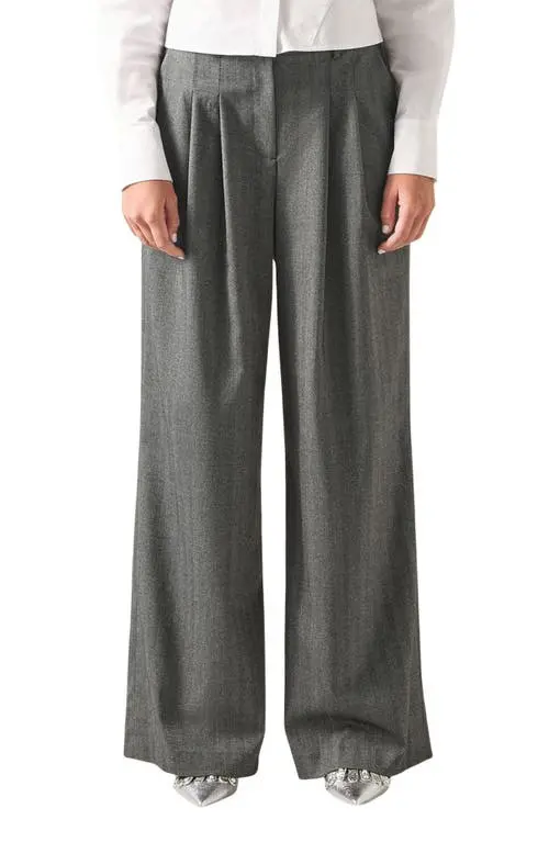 LK BENNETT Liz Wide-leg Herringbone Trousers