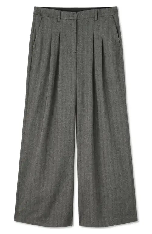 LK BENNETT Liz Wide-leg Herringbone Trousers