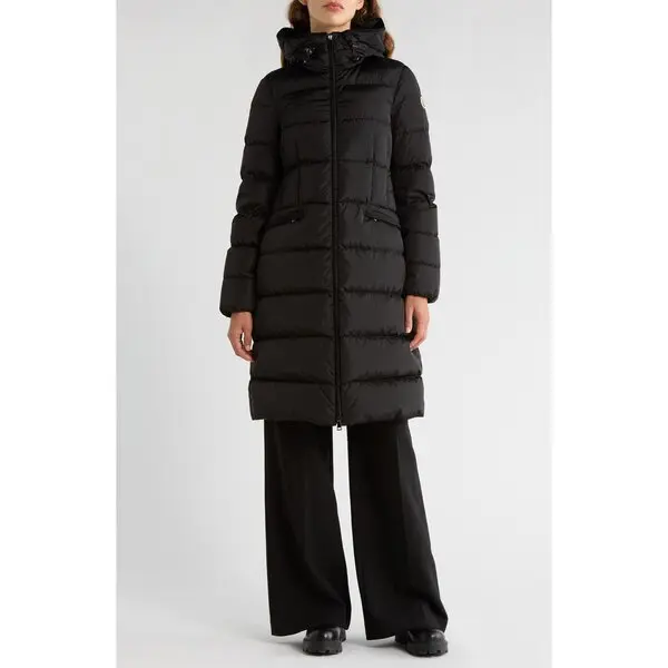 Moncler Avocette Hooded Quilted Down Puffer Coat - Black