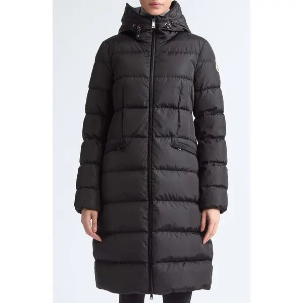 Moncler Avocette Hooded Quilted Down Puffer Coat - Black/black