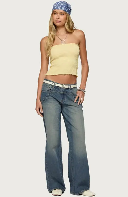 EDIKTED Ronny Curved Seam Wide Leg Jeans