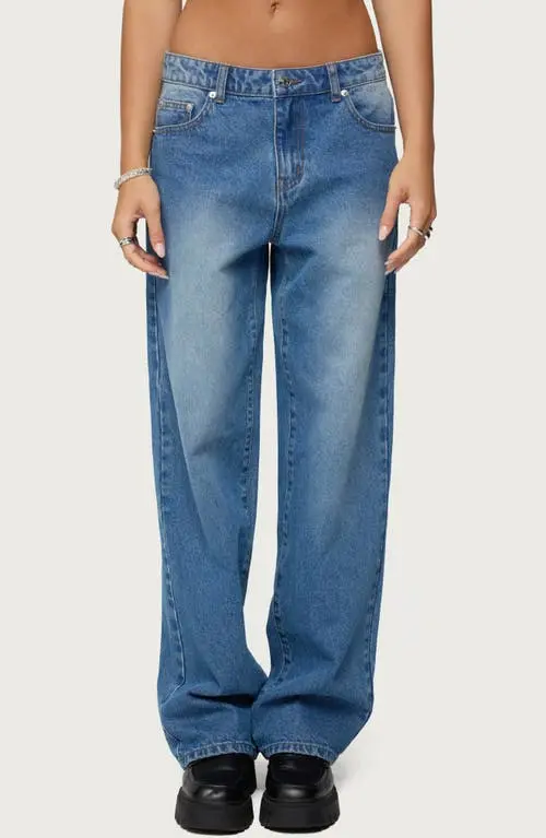 EDIKTED Rorie Baggy Straight Leg Jeans - Blue