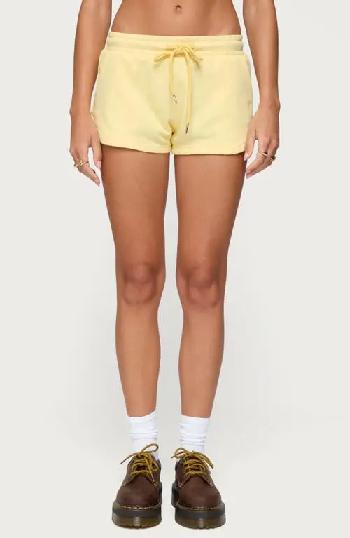 EDIKTED Kordelia Drawstring Sweatshorts - Yellow