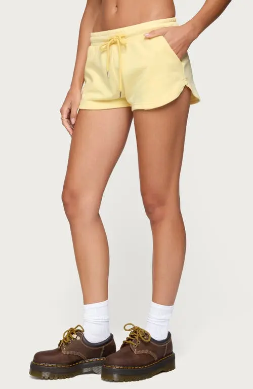 EDIKTED Kordelia Drawstring Sweatshorts - Yellow