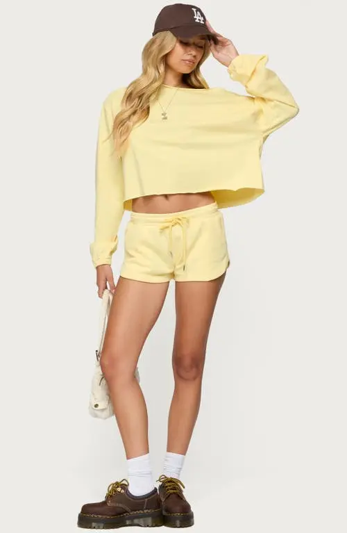 EDIKTED Kordelia Drawstring Sweatshorts - Yellow