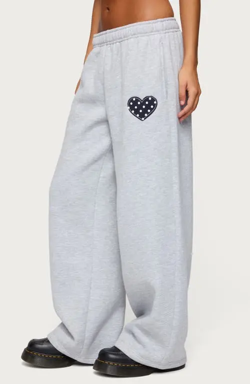 EDIKTED I Heart London Sweatpants - Gray-melange