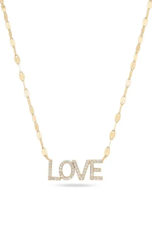 Lana Jewelry Mini Love Diamond Pendant Necklace - Yellow Gold