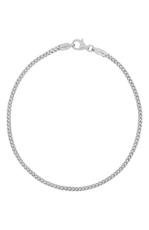 Bony Levy Square Wheat Chain Bracelet - 14k White Gold