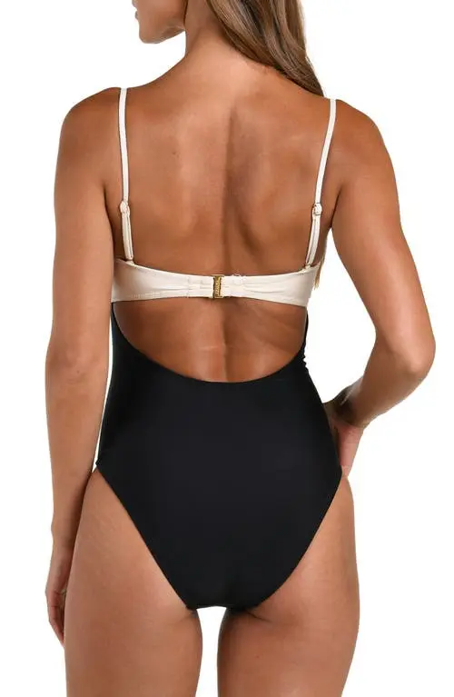 L'Agence Emilia Colorblock Bandeau One-piece Swimsuit
