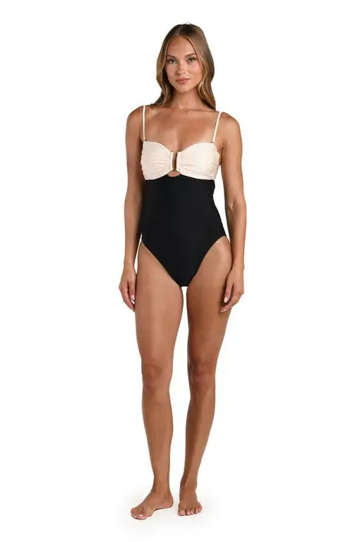 L'Agence Emilia Colorblock Bandeau One-piece Swimsuit
