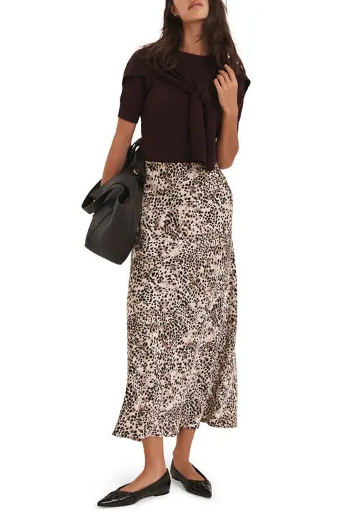Mint Velvet Animal Print Midi Slip Skirt