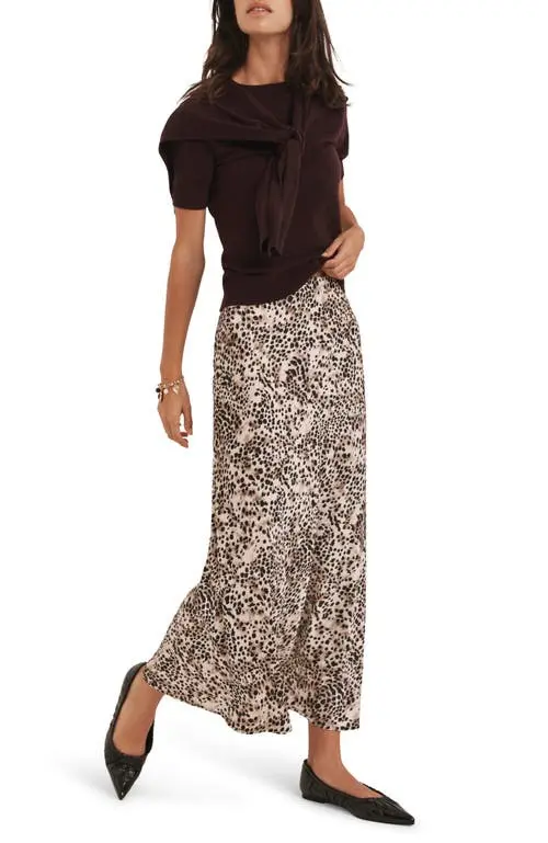 Mint Velvet Animal Print Midi Slip Skirt