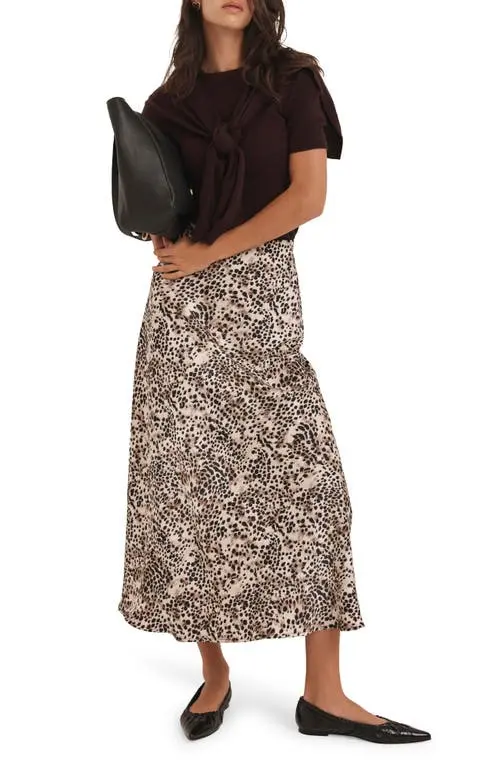 Mint Velvet Animal Print Midi Slip Skirt