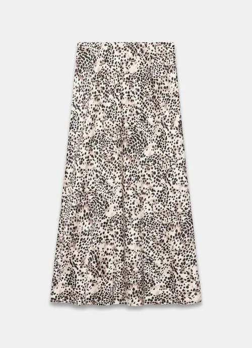 Mint Velvet Animal Print Midi Slip Skirt