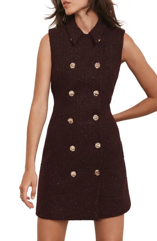 Mint Velvet Boucle Mini Shift Dress - Burgundy