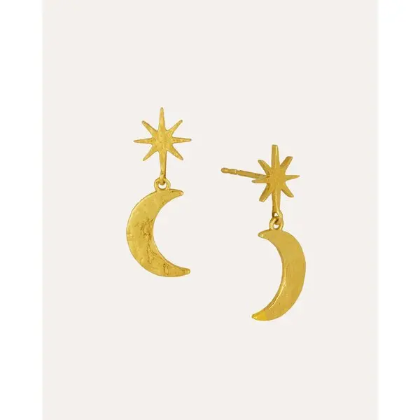 OTTOMAN HANDS Star And Moon Drop Earrings - Gold