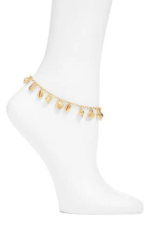 Nest Jewelry Tiny Shells Charm Anklet - Gold