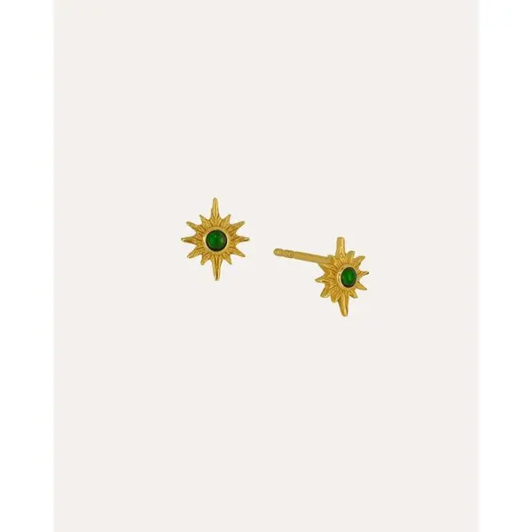 OTTOMAN HANDS Onyx Star Stud Earrings - Gold