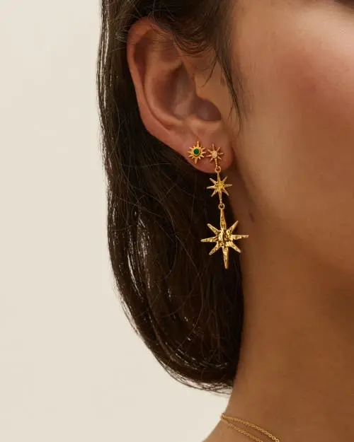 OTTOMAN HANDS Onyx Star Stud Earrings