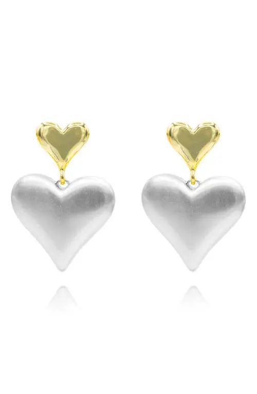 LA MENO Paris With Love Drop Earrings - Gold/silver