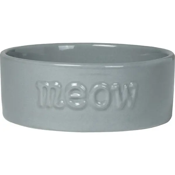 FRINGE STUDIO Meow Small Pet Bowl - Grey