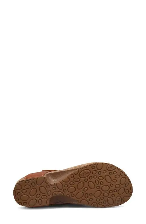 TAOS Leather Loop Toe Loop Sandal With Suede Cork Footbed - Brandy