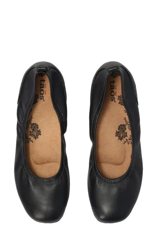 TAOS Chit Chat Leather Ballet Flats - Black