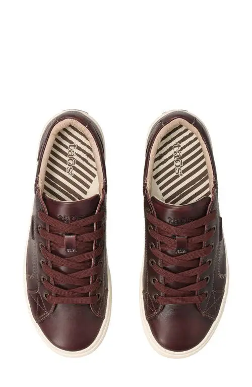TAOS Plim Soul Luxe Leather Sneakers - Merlot