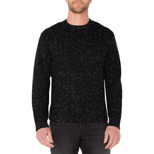 LIVERPOOL Cable Crewneck Sweater - Black