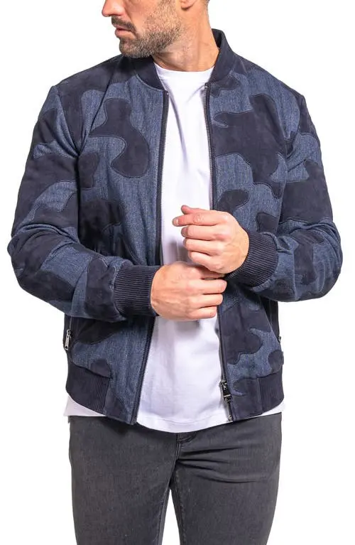 MACEOO Ascension0008 Leather & Denim Camouflage Jacket