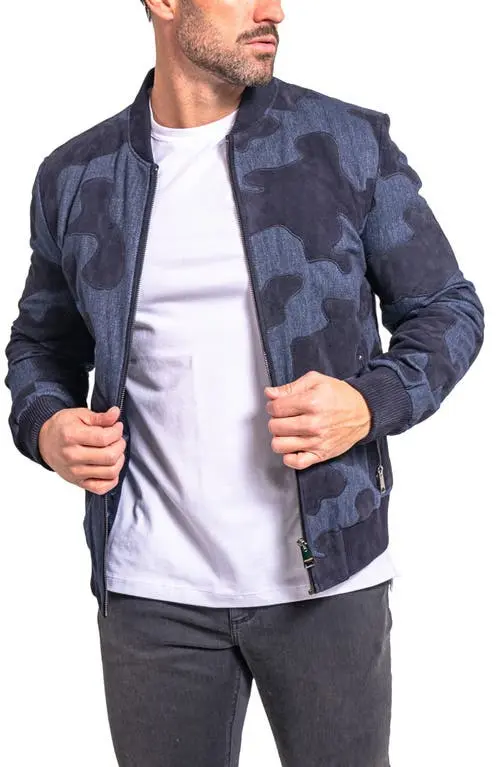 MACEOO Ascension0008 Leather & Denim Camouflage Jacket