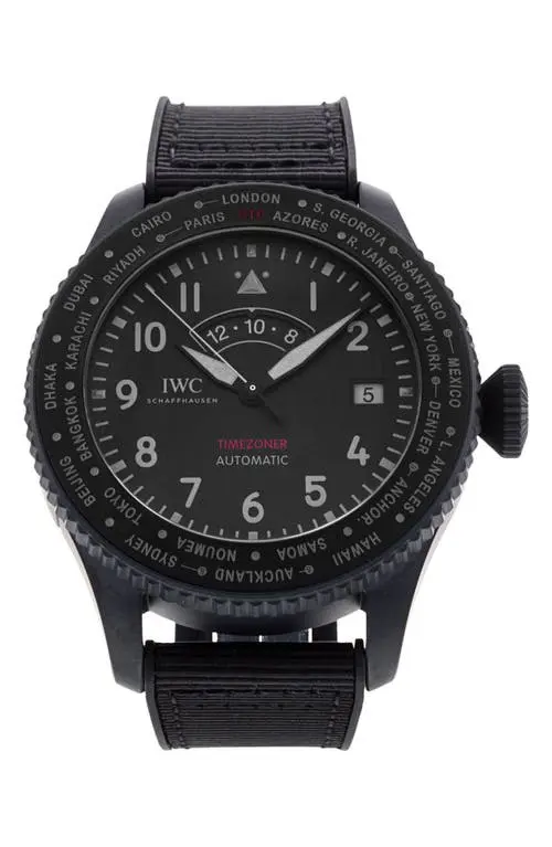 WATCHFINDER & CO. Iwc Pilot's Timezoner Automatic Watch - Black