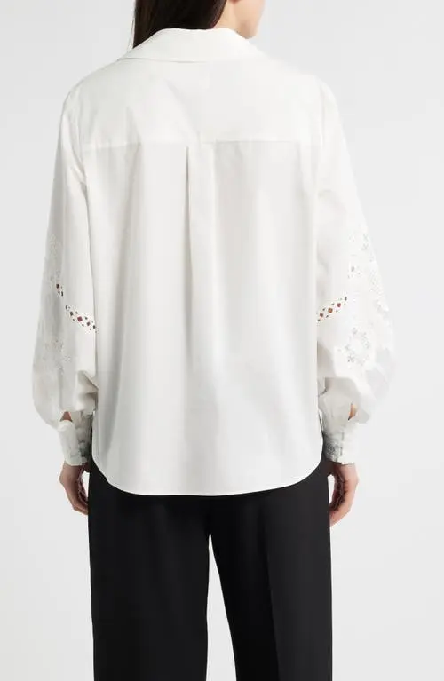 Kobi Halperin Calla Lace Accent Button-up Shirt
