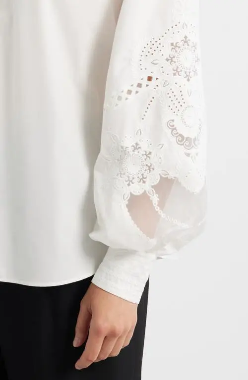 Kobi Halperin Calla Lace Accent Button-up Shirt