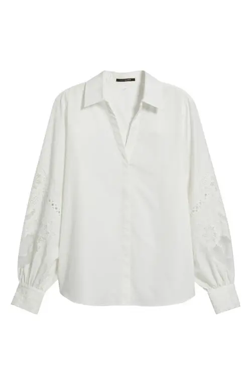 Kobi Halperin Calla Lace Accent Button-up Shirt