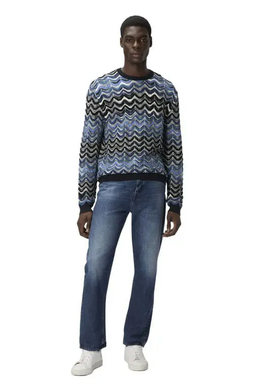 Missoni Crew Neck Geometric Zigzag Pattern Sweater