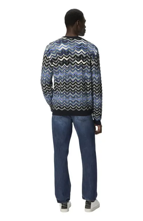 Missoni Crew Neck Geometric Zigzag Pattern Sweater