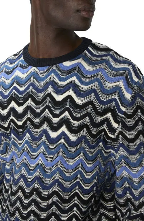 Missoni Crew Neck Geometric Zigzag Pattern Sweater