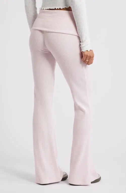 Bp. Cozy Flare Rib Pants - Pink Primrose