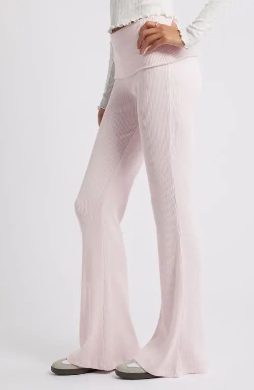 Bp. Cozy Flare Rib Pants - Pink Primrose
