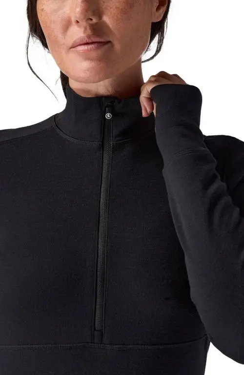 BACKCOUNTRY Cedars Rws Merino Midweight 1/4-zip Baselayer Top - Black