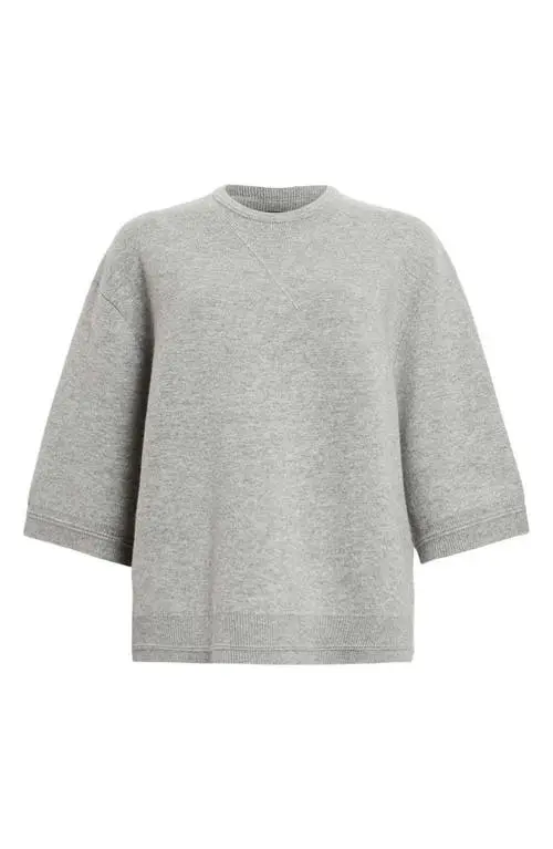 ALLSAINTS Nika Elbow Sleeve Wool Sweatshirt - Grey Marl