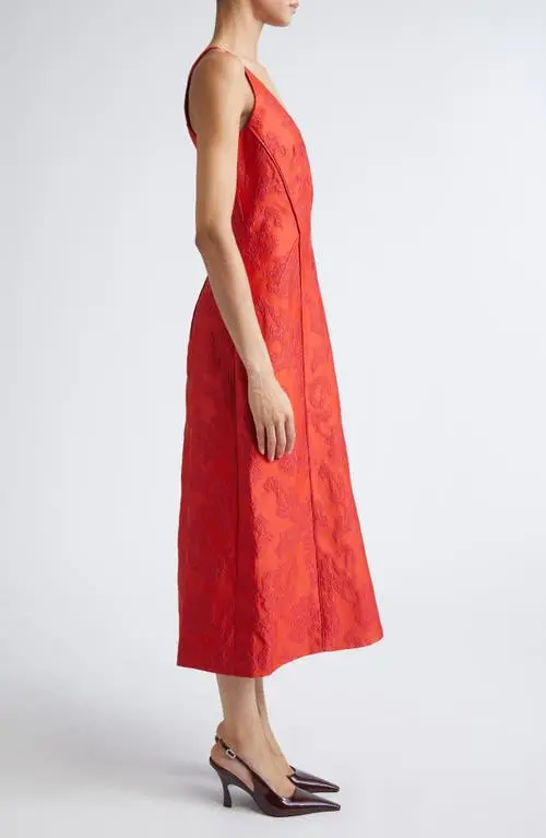 EMILIA WICKSTEAD Labrina Bouclé Floral Jacquard Sleeveless Column Gown