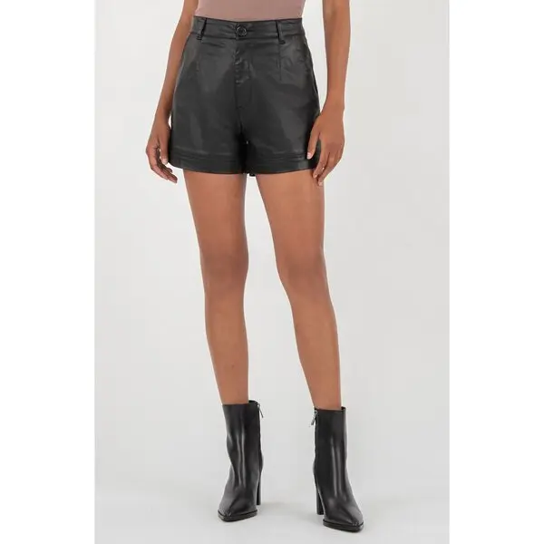 Kut From The Kloth Miranda Coated Shorts - Black